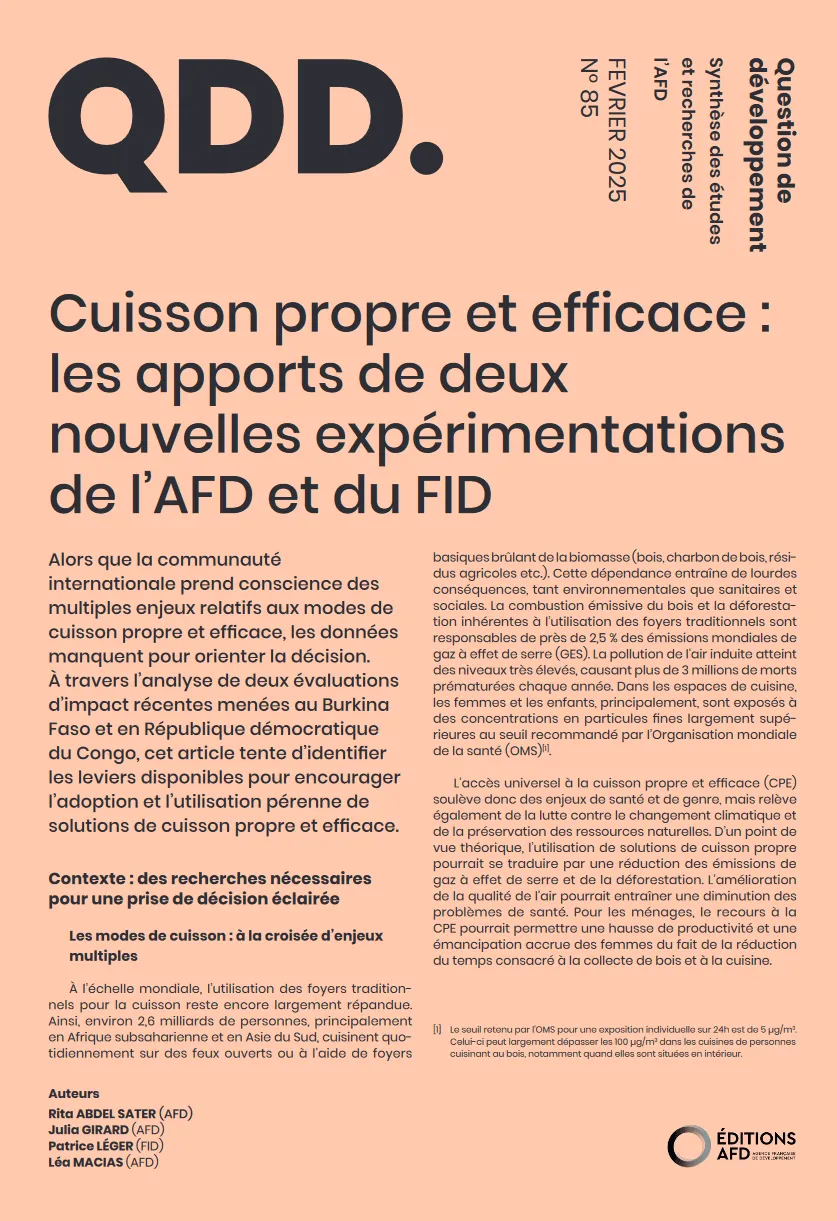 Cuisson propre et efficace | Fonds d'Innovation pour le Développement (FID)